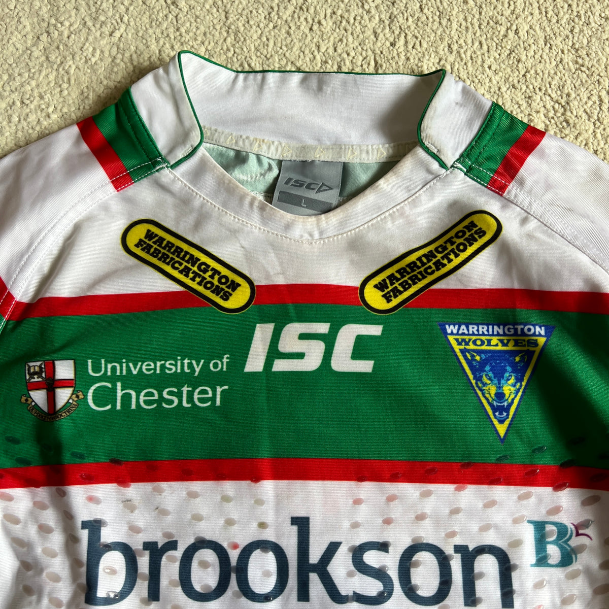 2013 Warrington Wolves RL Away Jersey - L (Monaghan, #5) – Boomfa Vintage